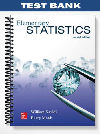 Test Bank for Elementary Statistics 2nd Edition by Navidi - Tutor website